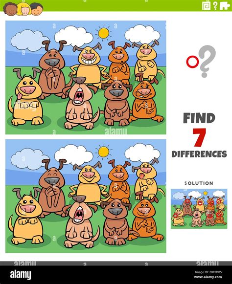 Dibujos Animados Ilustración De Encontrar Diferencias Entre Imágenes