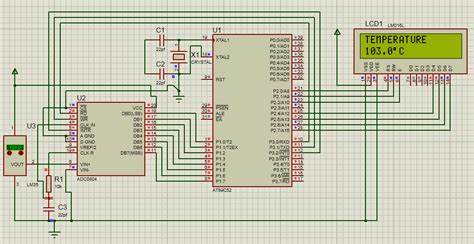 microcontroller 8051 interfacing temperature sensor lm35 with