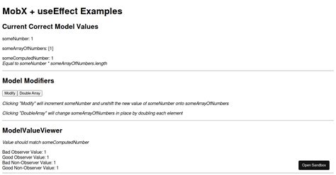 mobx useeffect examples codesandbox