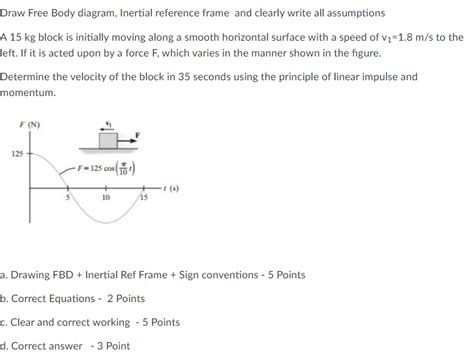 [solved] Draw Free Body Diagram Inertial Reference Frame And Clearly