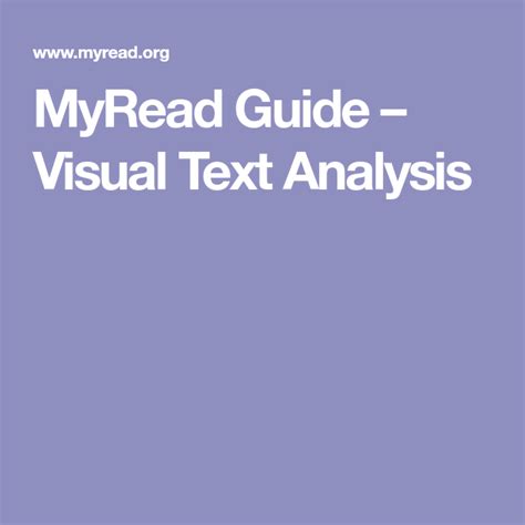 myread guide visual text analysis text analysis visual literacy