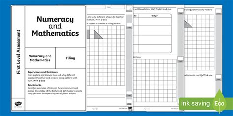 First Level Numeracy And Maths Assessment Tiling