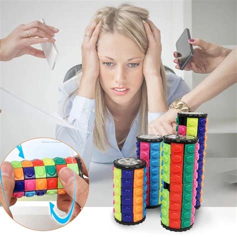 3d Rotate Slide Cylinder Tower Level 7 5 3 Colorful Stress Relief Funny