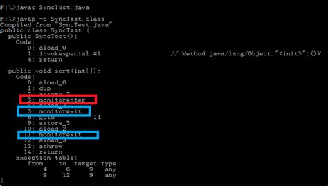 synchronization java syncronized why instructions monitorenter and