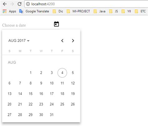 angular 4 material datepicker is not opening at correct