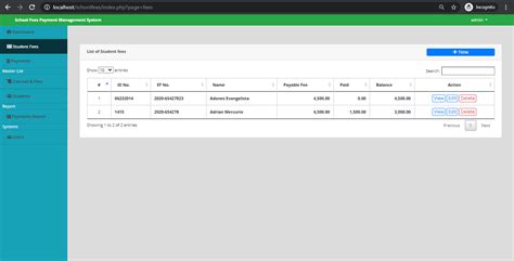 fee management system project in php with source code video