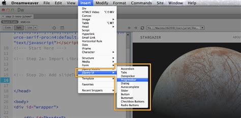 how to program javascript and jquery in dreamweaver adobe dreamweaver