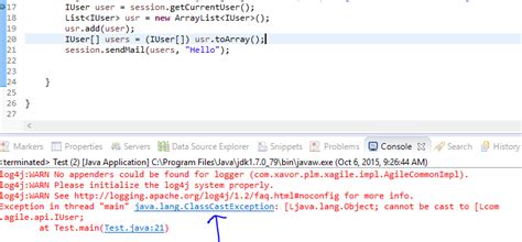 classcastexception when using com agile px iagilesession function