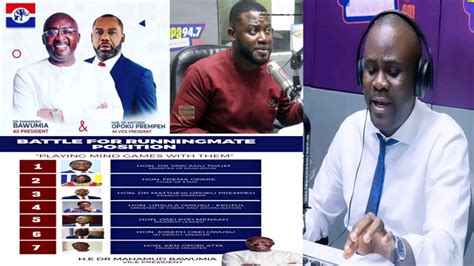 Ob Yes It Is True Dr Bawumia Has To Choose Napo As His Running Mate