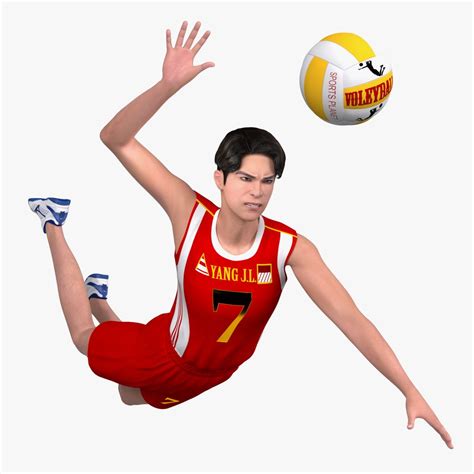 Chinese Volleyball Player With Ball 3d Model 179 3ds Blend C4d