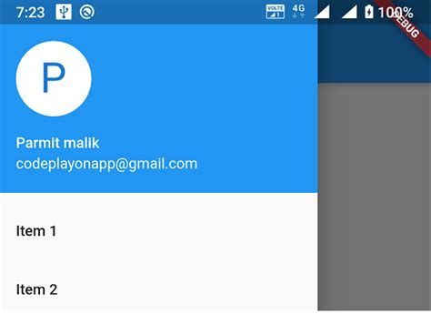 flutter navigation drawer example codeplayon