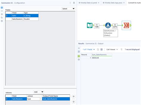 solved how to get the total when a column has negative va alteryx