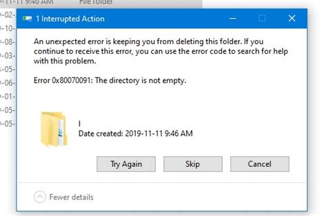 windows error code cant delete the temp folder that was created