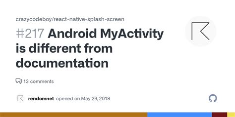 android myactivity is different from documentation · issue 217