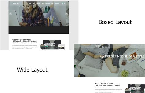boxed wide layout features tower wordpress theme