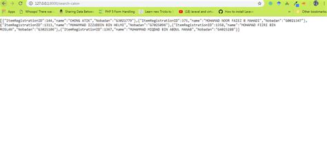laravel 5 why output using ajax not display in table but json format