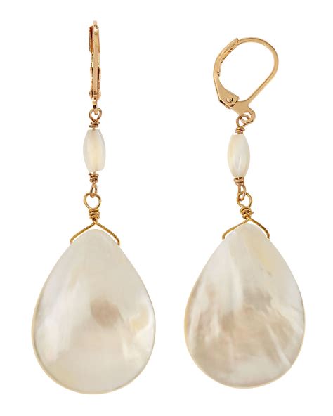 Lyst Kenneth Jay Lane Mother Of Pearl Teardrop Earrings In Natural