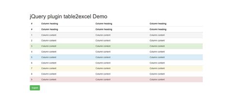 jquery table plugins mg
