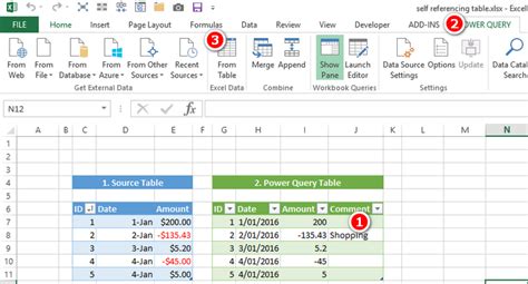 self referencing tables in power query 🔗 excelerator bi