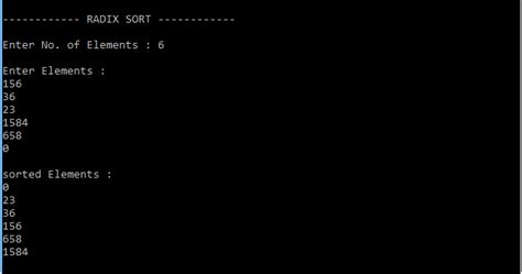 write a c program for radix sort using dynamic array