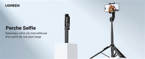 Ugreen Pérche Selfie Bluetooth 3 En 1 Trépied Selfie Stick Extensible