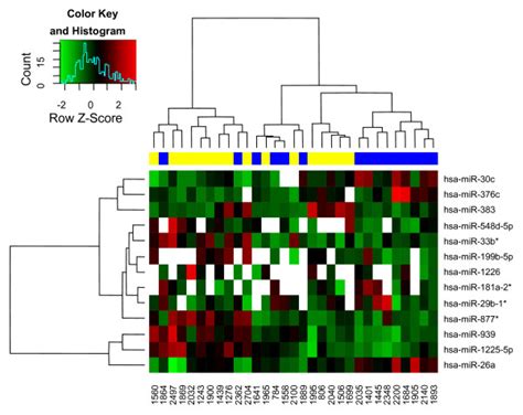 Hierarchically Clustered Heat Map Of Differentially Expressed Micrornas