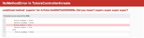 ruby on rails nomethoderror in tutorscontroller create undefined