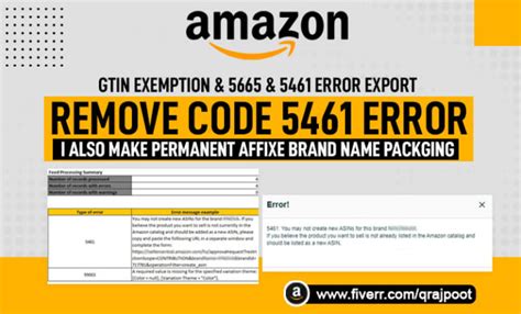 remove or fix amazon listing brand error code 5461 5665 for brand