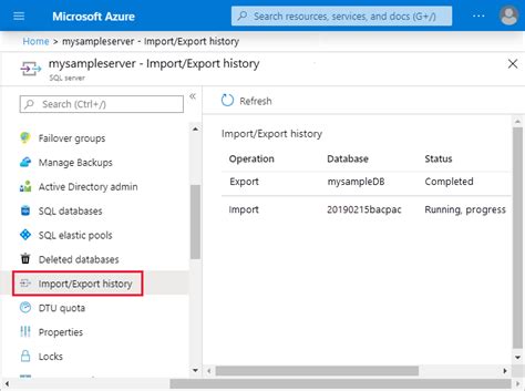 import a bacpac file to create a database in azure sql