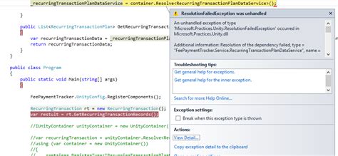c unity config error in console application stack overflow