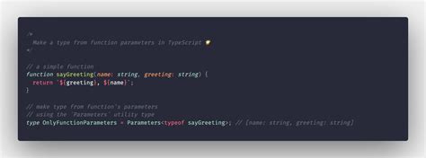 how to easily make a type from a function s parameters in typescript