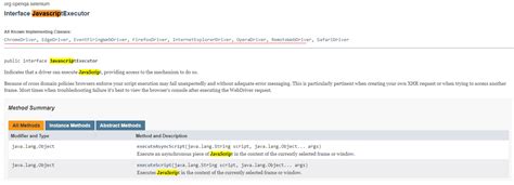 selenium webdriver what does the javascriptexecutor declaration