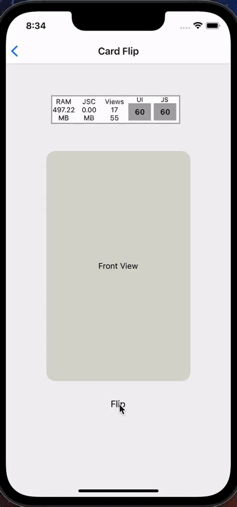 how to build simple card flip animation in react native using