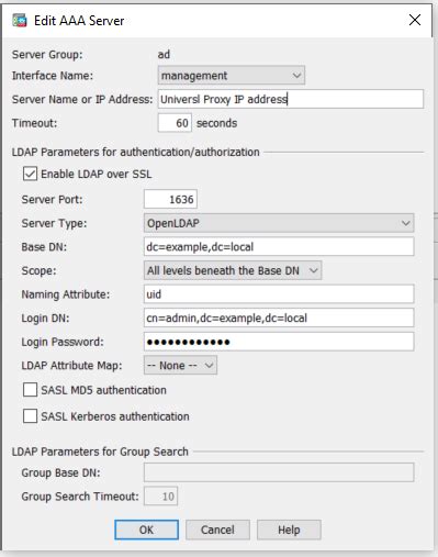 cisco asa vpn configuration for the lastpass universal proxy ldaps