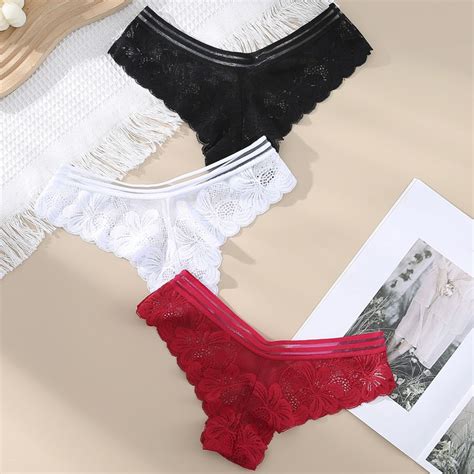 Fardly Lace Panty Hollowed Out Womens Brief Breathable Cotton