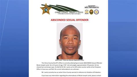 citrus deputies looking for sex offender on the run