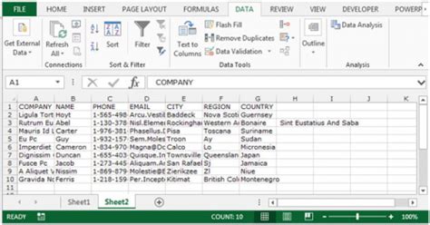 extracting data from text without using formulas in microsoft excel 2010