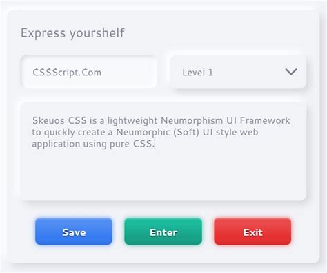 tiny neumorphism ui framework skeuos css css script