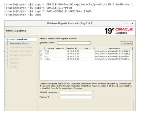 database upgrade 12c to 19c using dbua doyensys blog