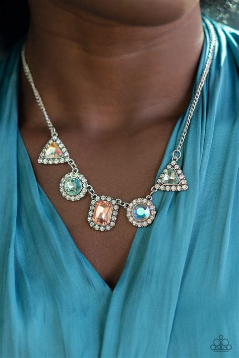 Paparazzi Posh Party Avenue Multi Exclusive Necklace And Earring Set