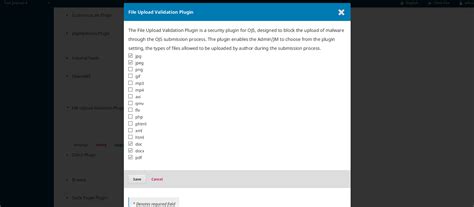 ojs 2x 3x file upload validation plugin
