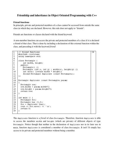 friendship and inheritance in object oriented programming