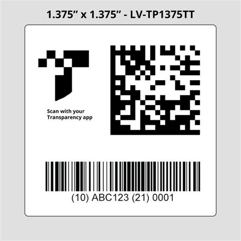 amazon transparency labels 1 375 squares type 3 labelvalue