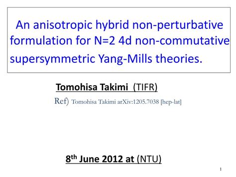 Ppt Tomohisa Takimi Tifr Powerpoint Presentation Free Download