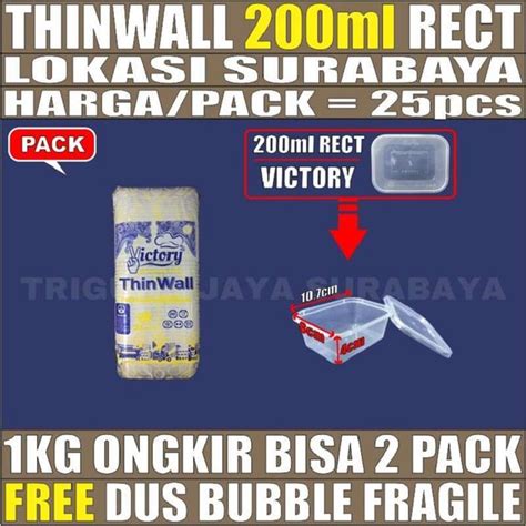 Jual Thinwall 200ml Pack Food Container Kotak Makan Plastik Surabaya Di