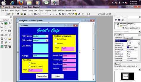 godit s world membuat program kasir sebuah kafe dengan