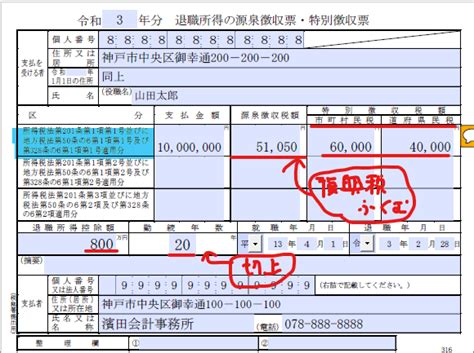【令和4年改正】退職金の所得税計算方法 源泉徴収票の記載例