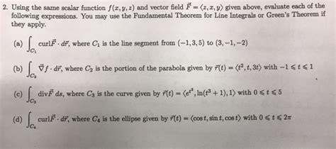 solved 2 using the same scalar function f x y z and v