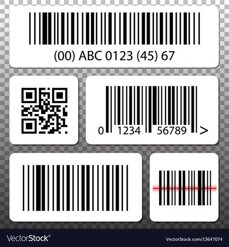 barcode and qr code stickers template set vector image