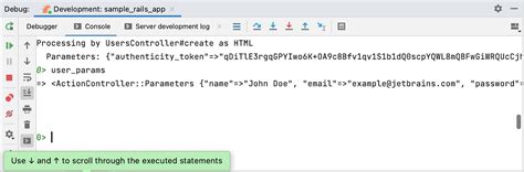 debug console rubymine